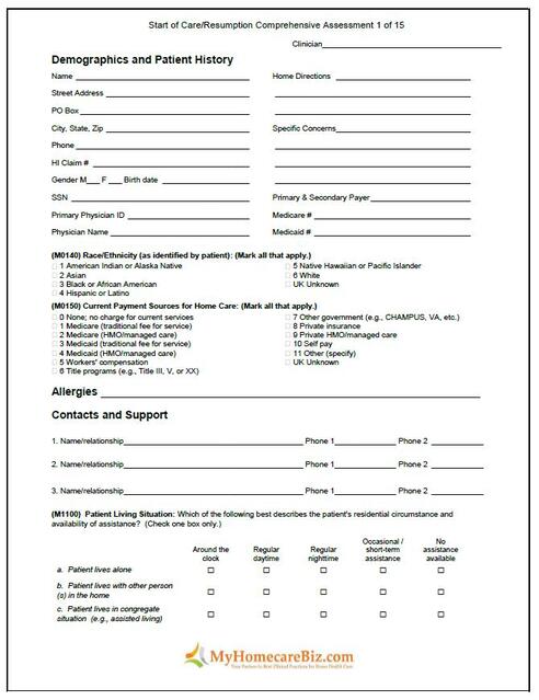 Download the New OASIS Home Health C1 SOC/ROC Assessment