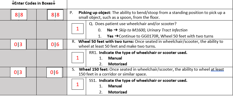 If Patient is Wheelchair-Bound Complete OASIS-E GG0170 Accordingly